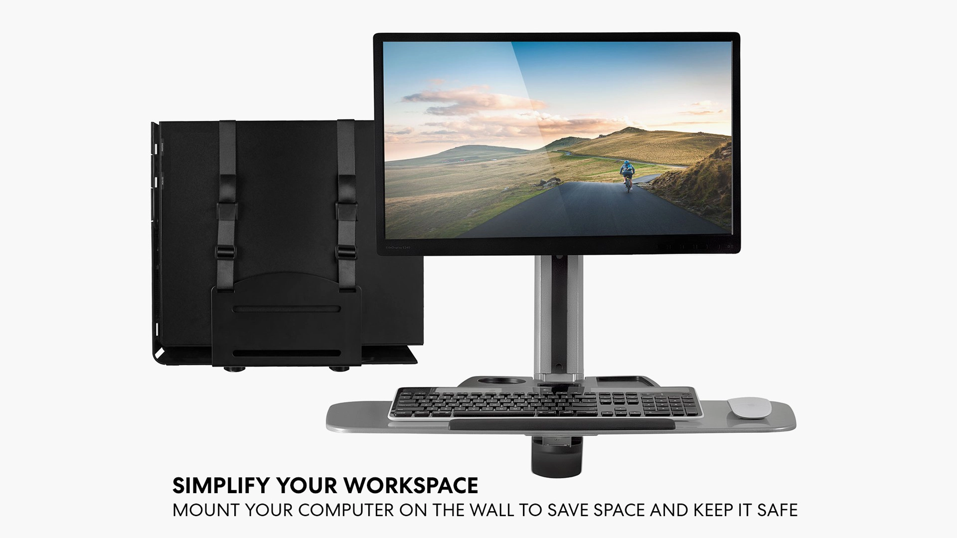 Mount-It! Wall Mounted CPU Holder with Secure Straps