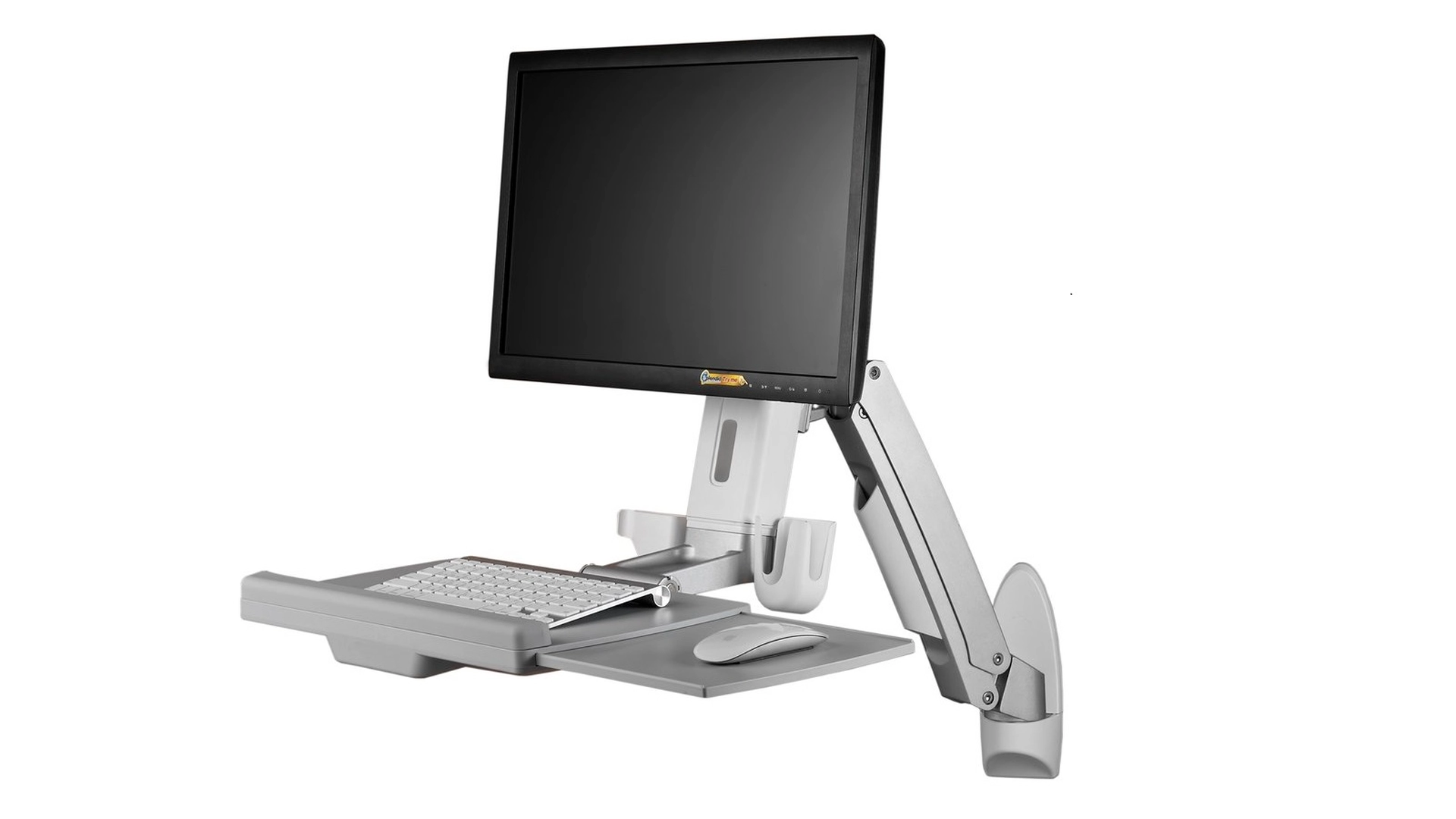 Single Articulating Arm Wall Mount Workstation (Display and Keyboard)