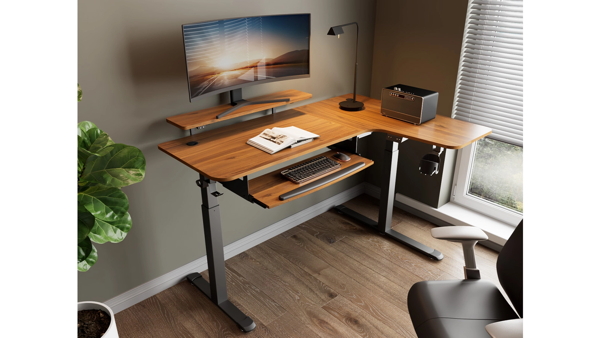Eureka Electric Standing Desk With Key board tray and Monitor Stand