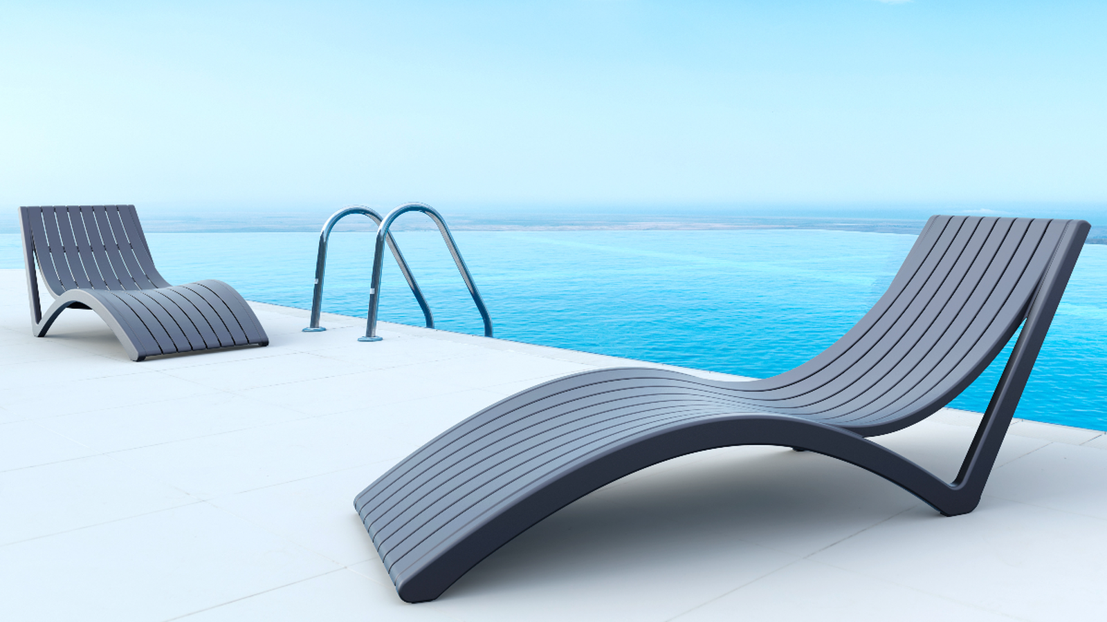 Slim pool chaise lounge
