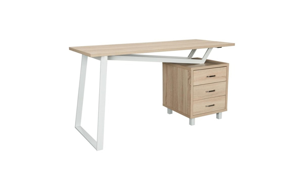 Trio Supply House Modern Design Computer Desk with Storage: Sand