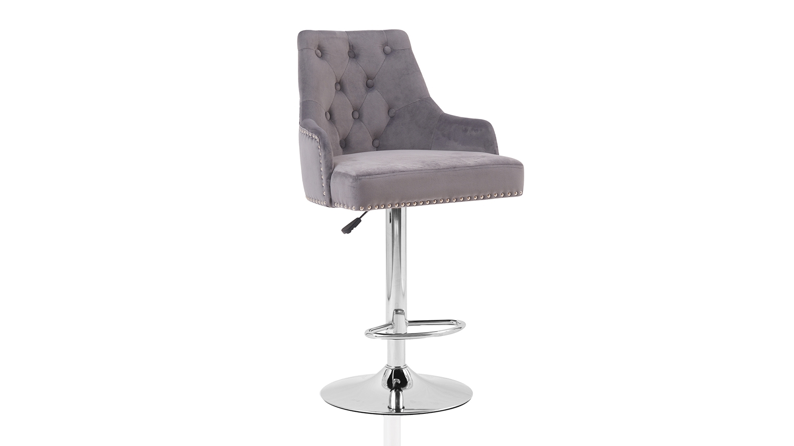 Bar Stools: Velvet Button Tufted Upholstered