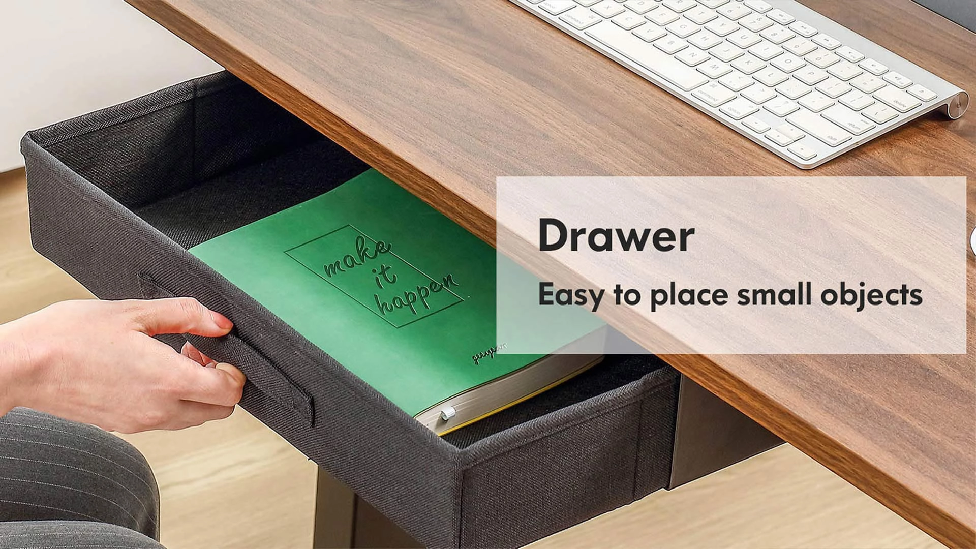 FENGE Electric Standing Desk 43“X27” with Drawer & Bag Hook