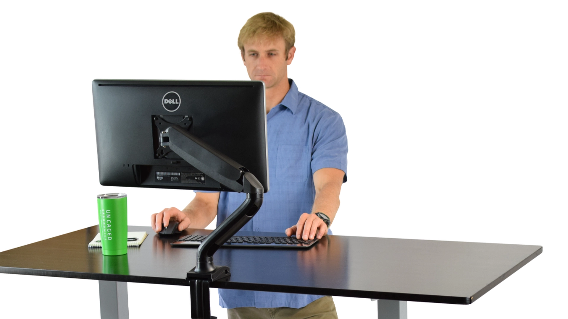 Ergonomic Single Computer Monitor Arm with 2 USB Ports