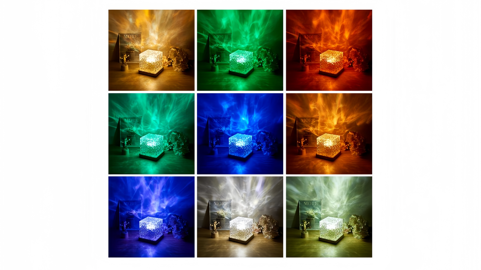 LED Water Ripple Projection Lamp with 16 Colors & Remote Control