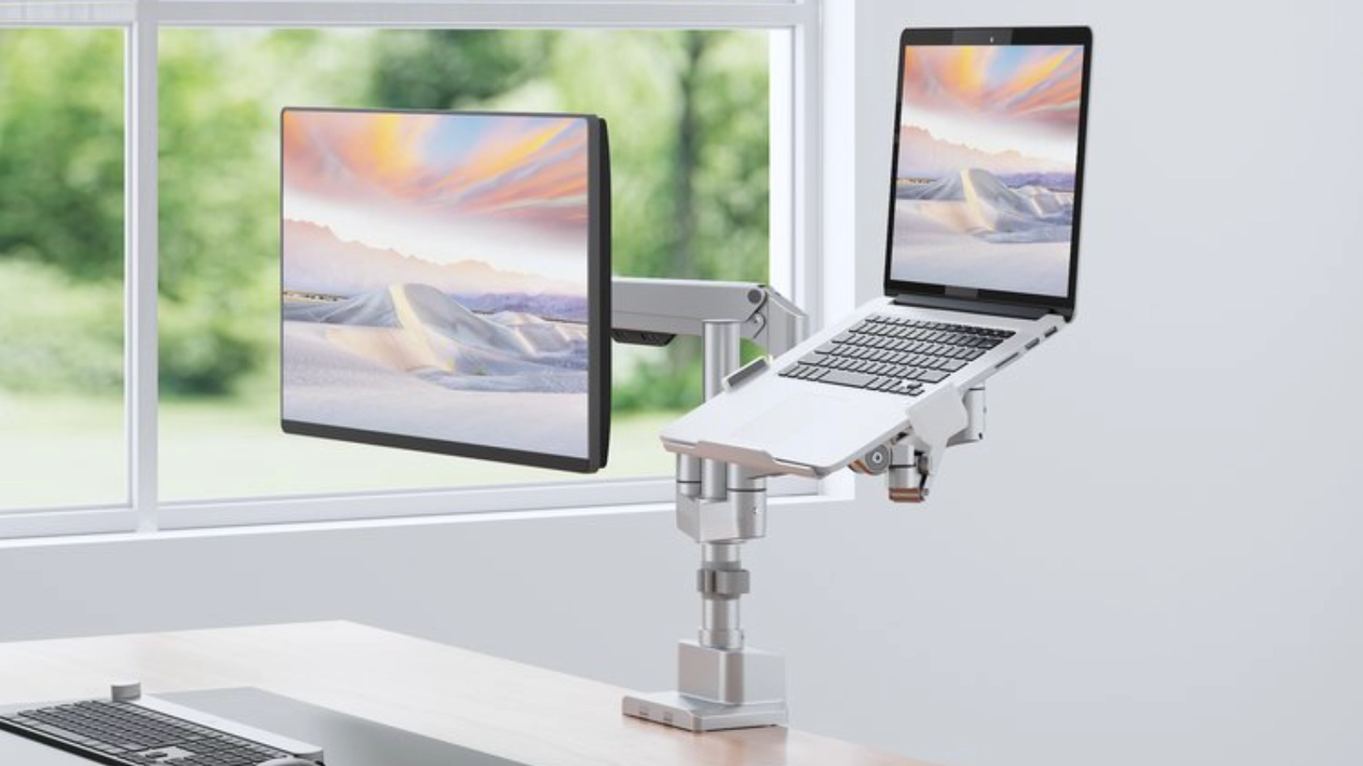 Articulating Monitor Arm and Notebook Mount Arm with Hydralift