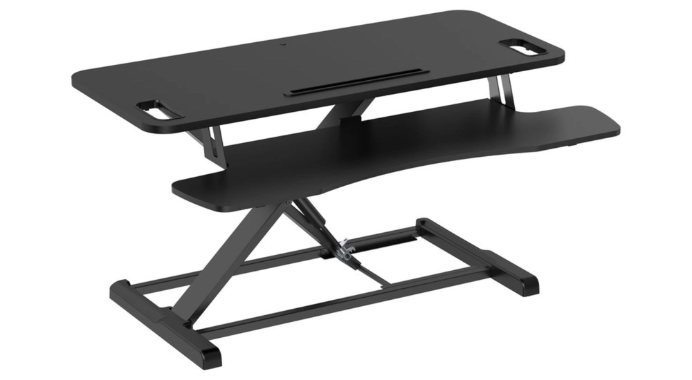 Desk Top Pneumatic Sit/Stand Riser and Keyboard Tray