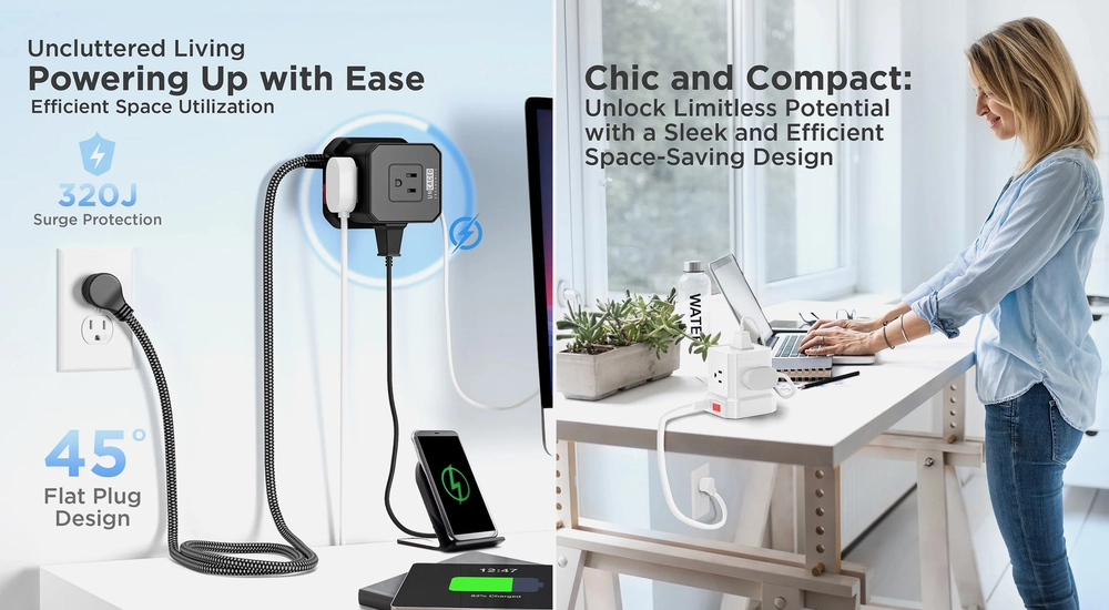 USB Cube Strip, Surge Protected, 9 Devices