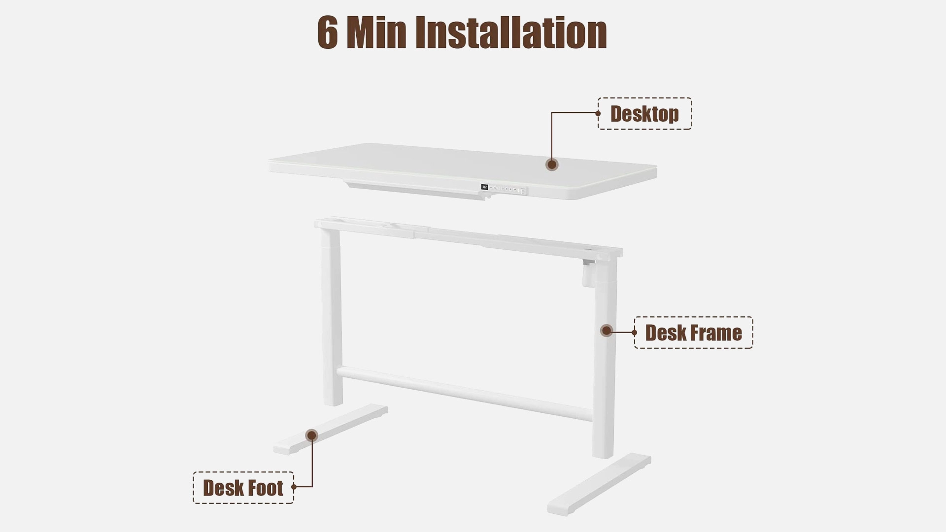 SmartDesk/Tempered Glass Tabletop/Electric Height Adjustment System