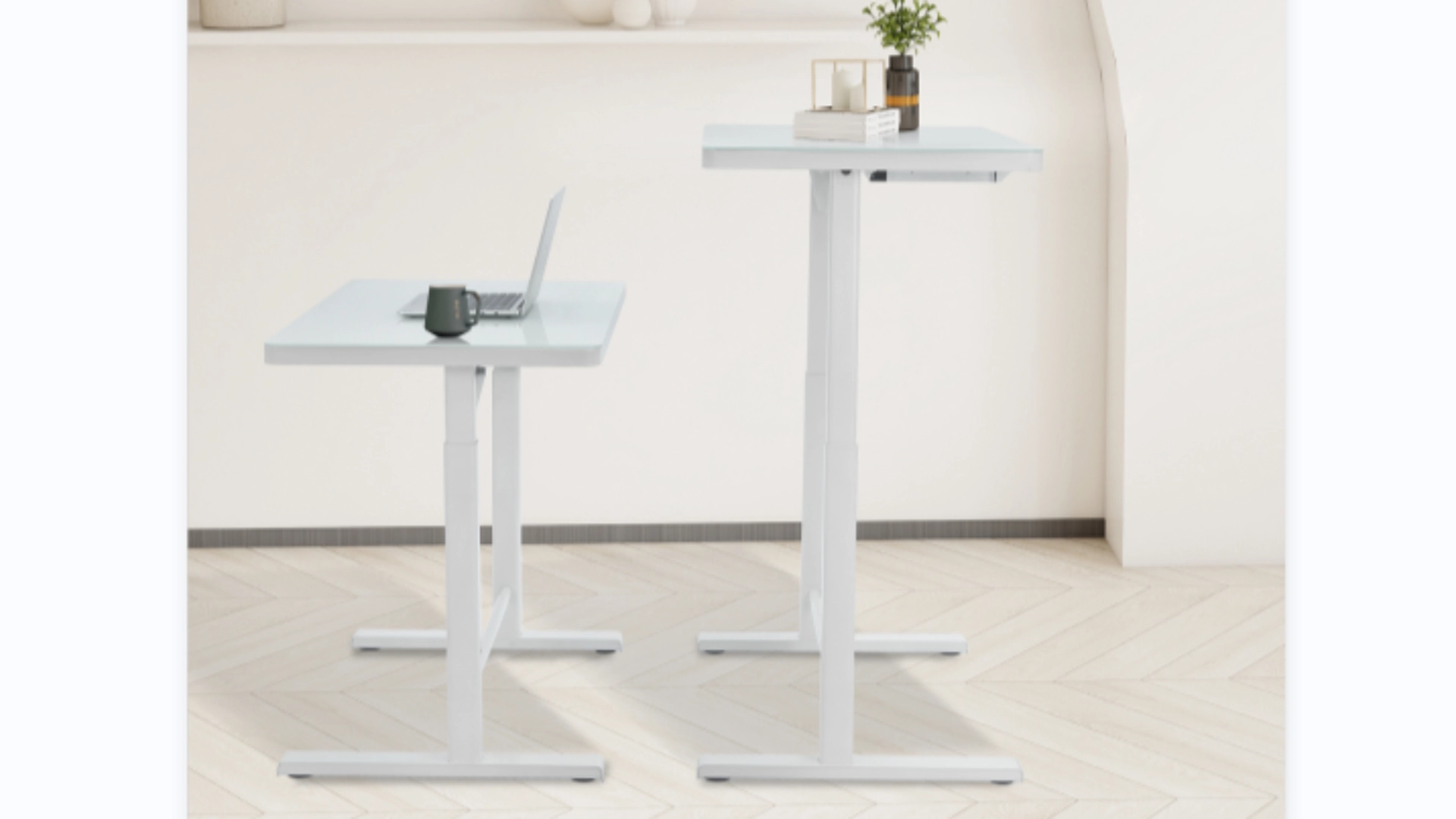 SmartDesk/Tempered Glass Tabletop/Electric Height Adjustment System