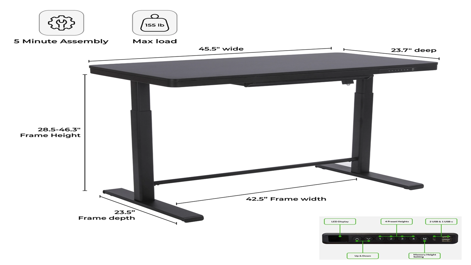 Autonomous standing desk legs store