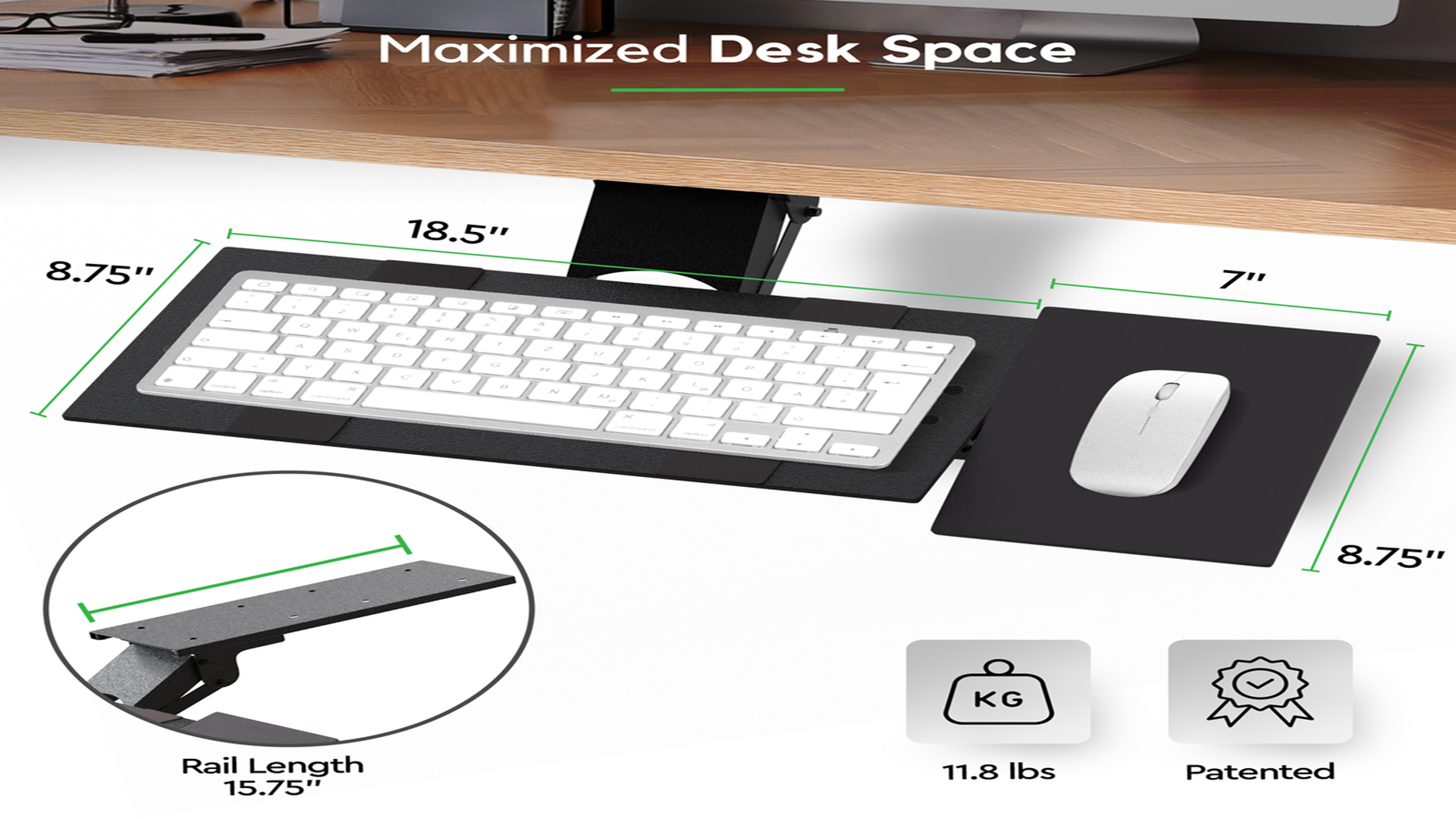 KT1 Ergonomic Keyboard Tray Under Desk - Under Desk Keyboard Tray