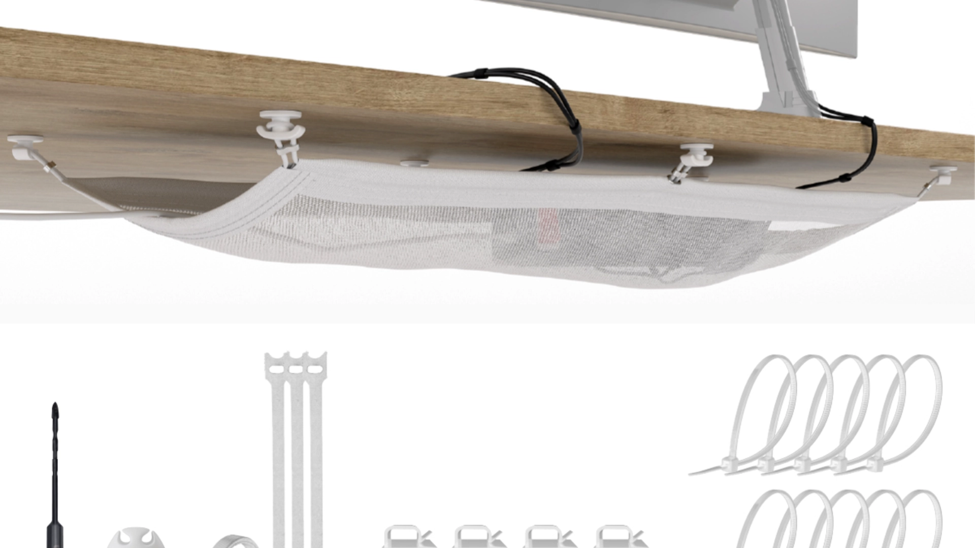 Ultimate Setup Under Desk Cable Management Net