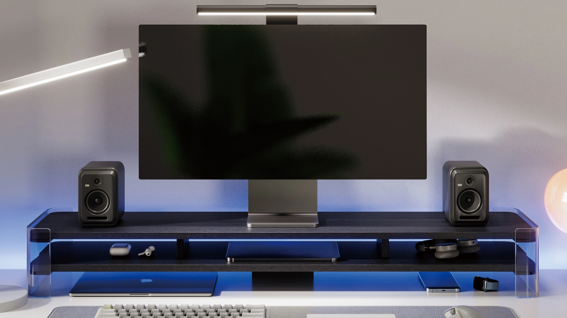 Fenge Acrylic Monitor Stand Riser, Clear Dual Acrylic Computer Stand