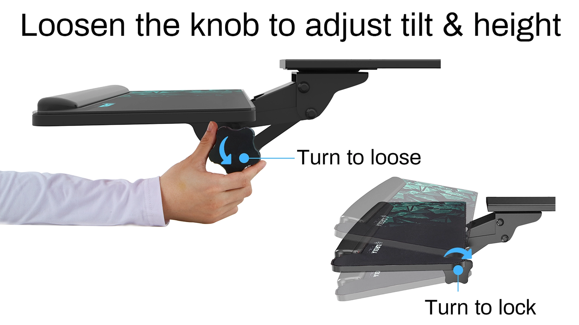 EUREKA ERGONOMIC Height Adjustable Mouse & Keyboard Tray Under Desk