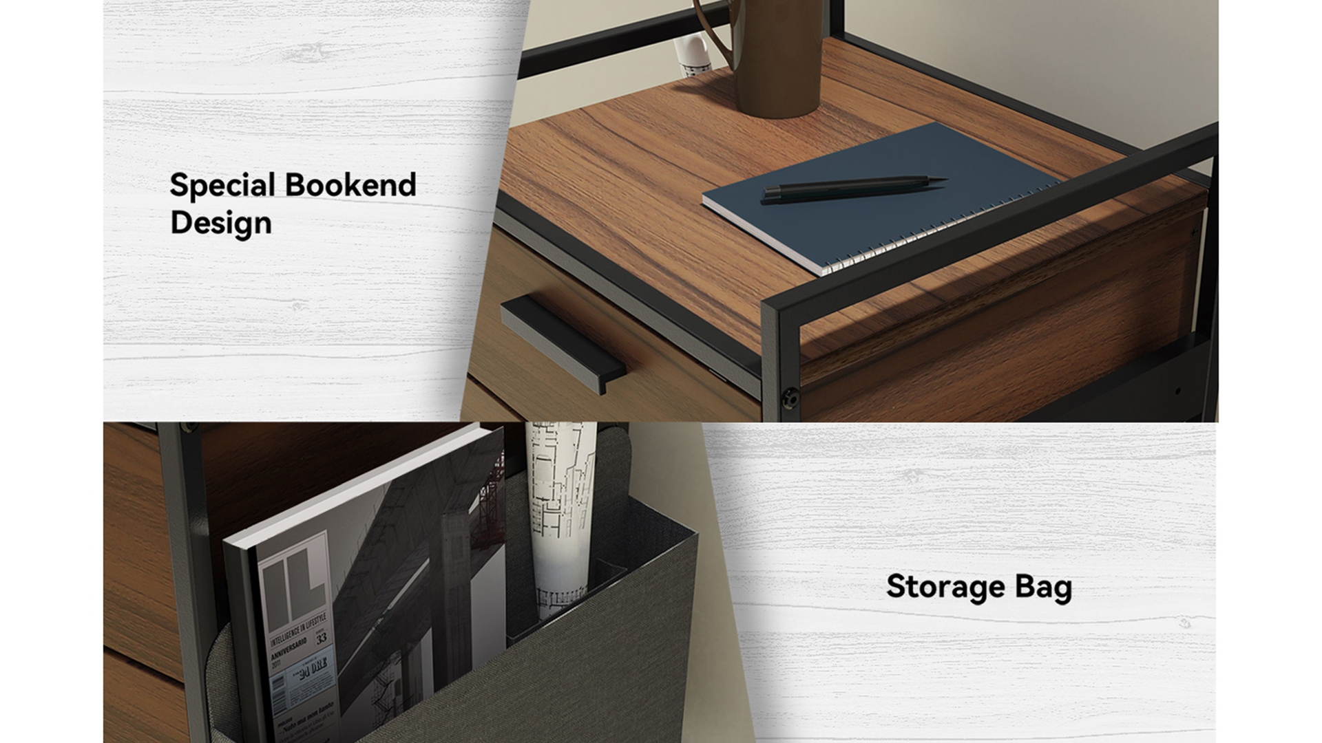 EUREKA ERGONOMIC 2-Drawer Mobile Vertical Filing Cabinet